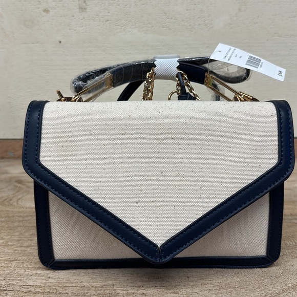 Miztique | Bags | New Envelope Contrast Trim Bag Navy Blue Faux Leather ...